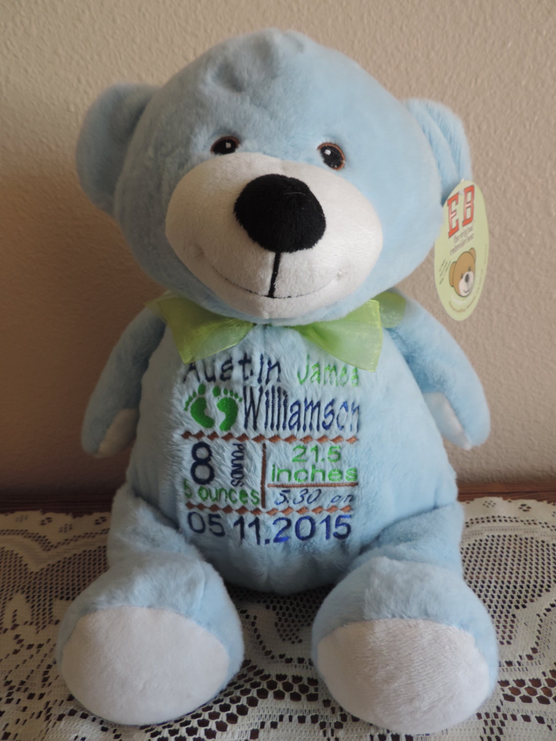 Personalized Birth Announcement Teddy Bear | Etsy