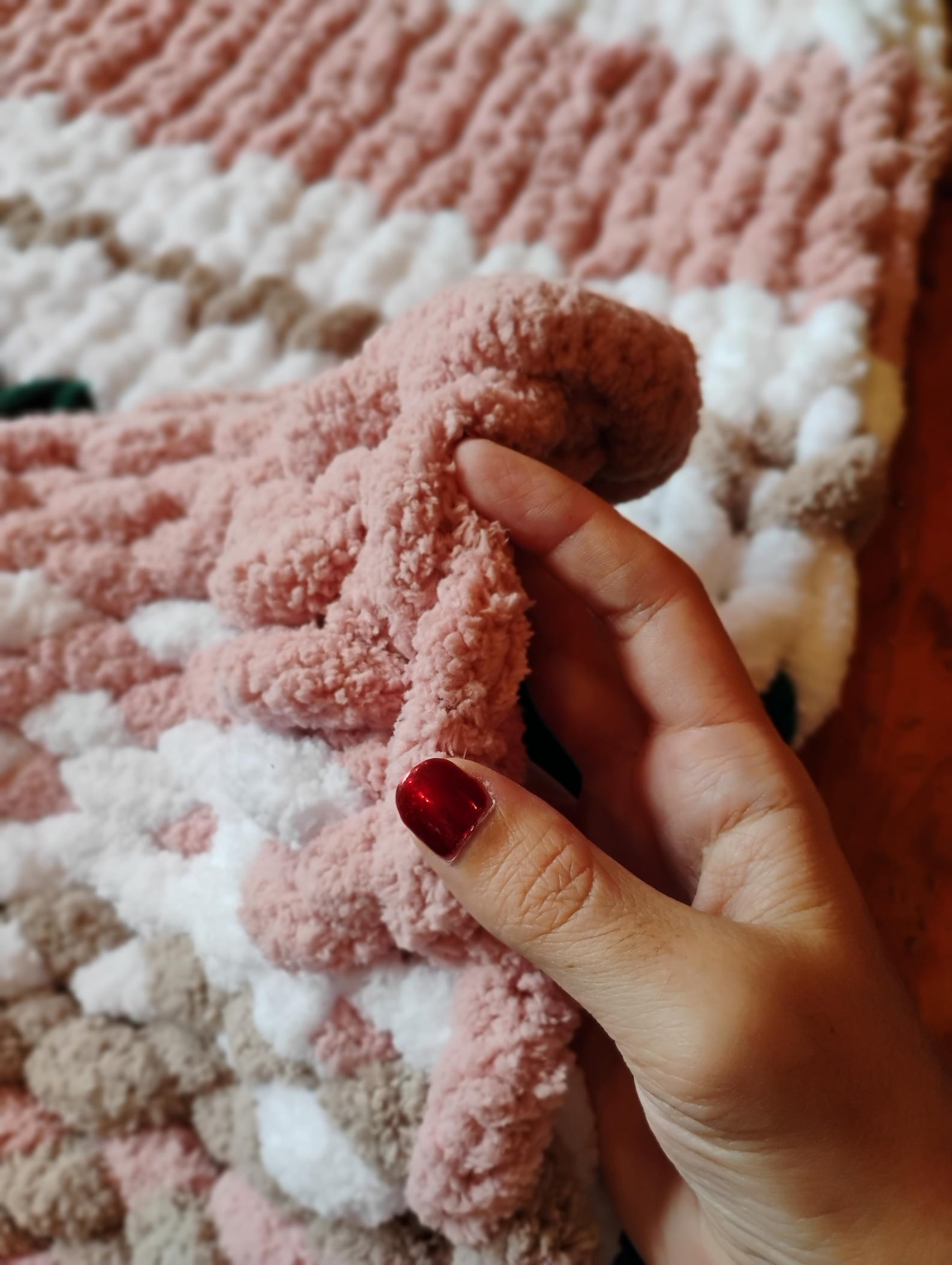 Chunky Finger Knit Blanket Spa Blue/ Personalized Hand Knit Chunky ...