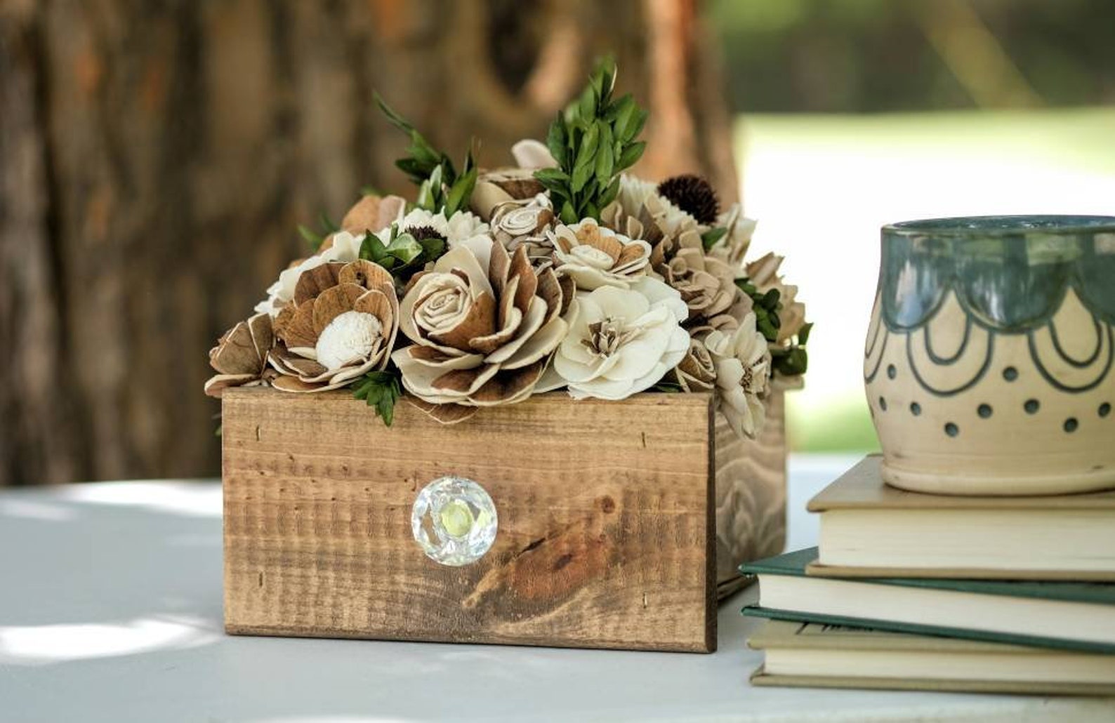 Wood Flower Arrangement forest Fancy Sola Wood - Etsy