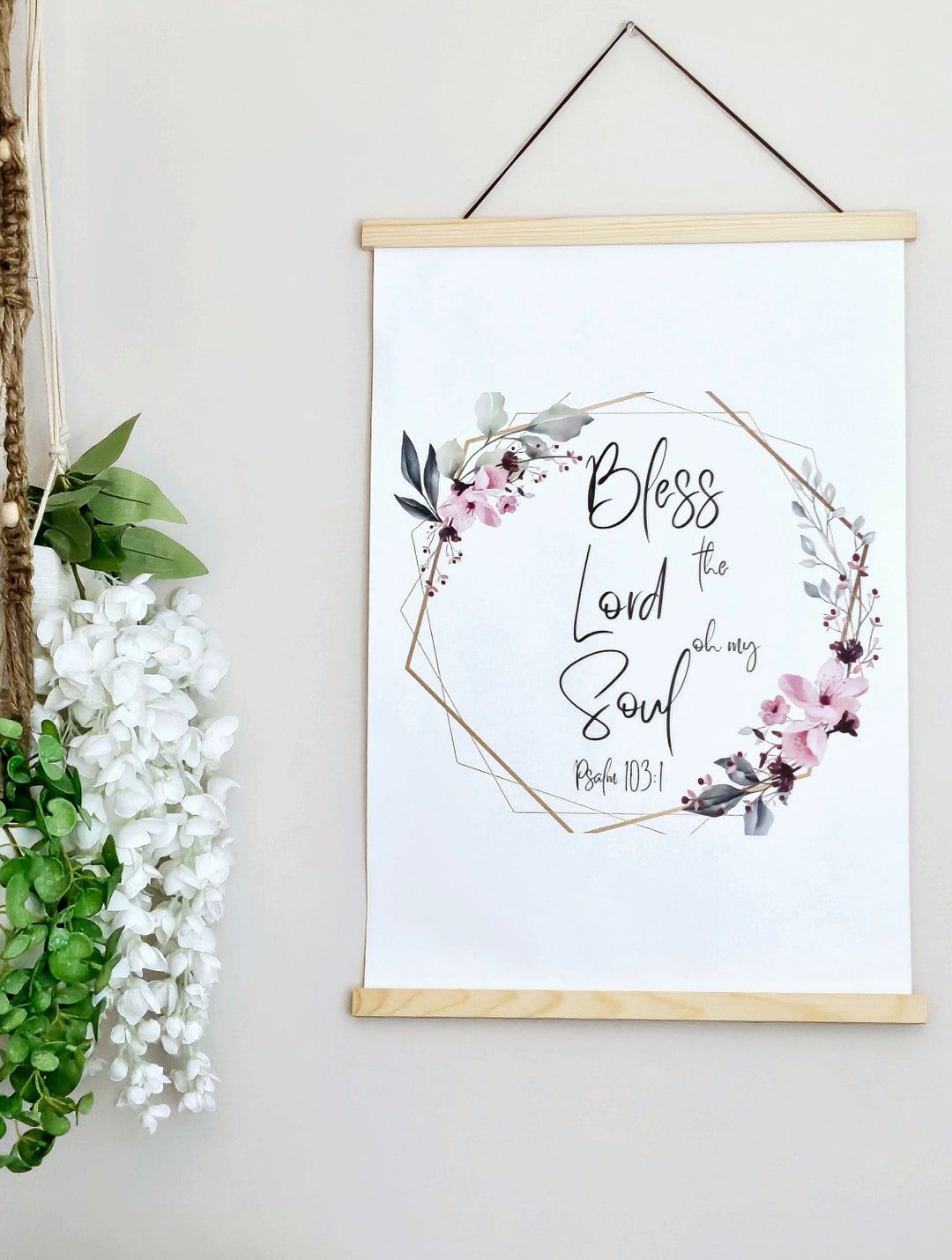 Bible Verse Sign With Frame | Canvas Bible Verse Wall Hanging ...