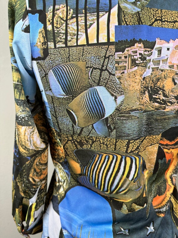 Vintage 1970s 70s Photo print Shirt photograph print … - Gem