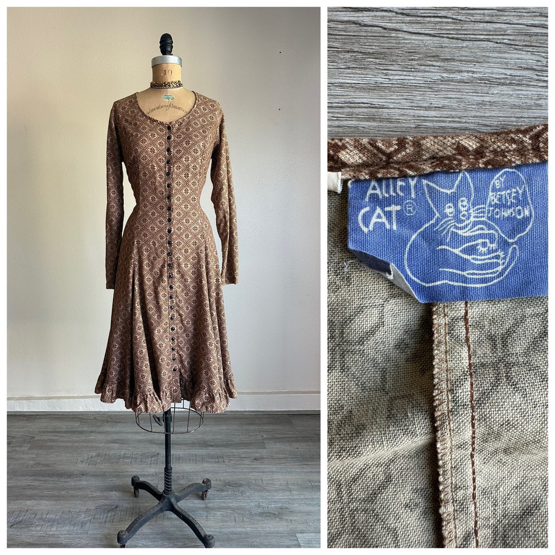 Vintage 1970s 70s Alley Cat by Betsey Johnson Flannel Dress - Etsy