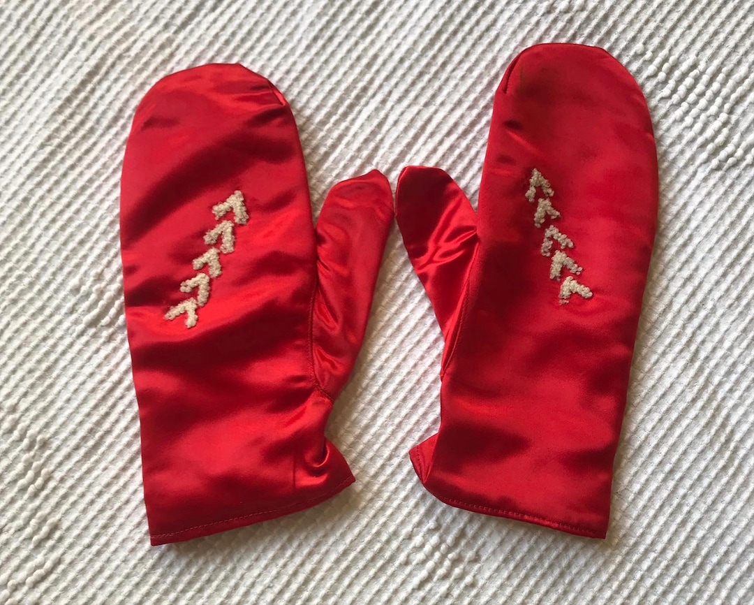 Vintage 1950s 50s Red Satin Mittens - Etsy