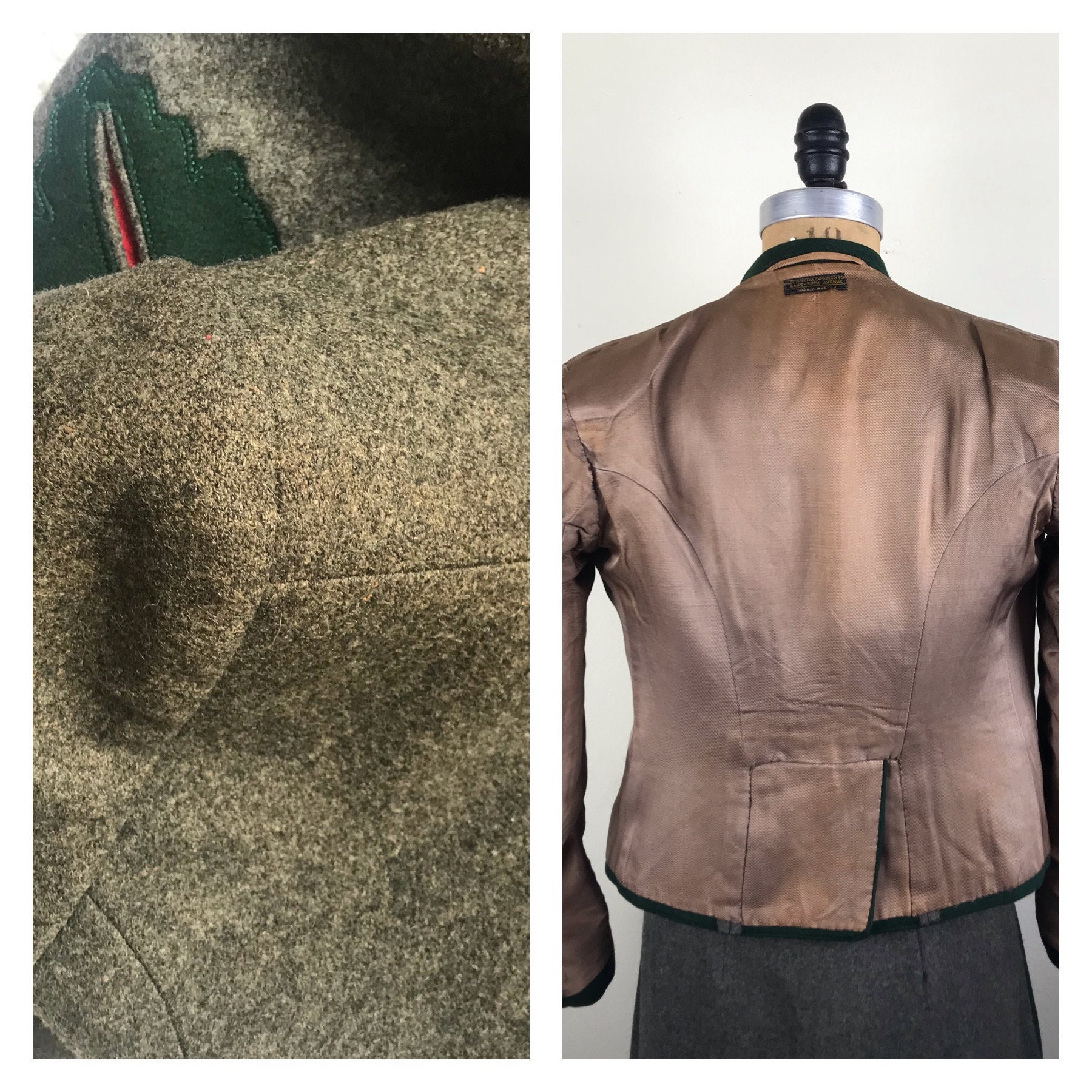 Vintage 1930s 30s 1940s 40s Austrian Embroidered Loden Suit Tyrolean ...