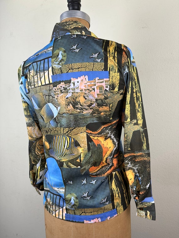 Vintage 1970s 70s Photo print Shirt photograph print … - Gem