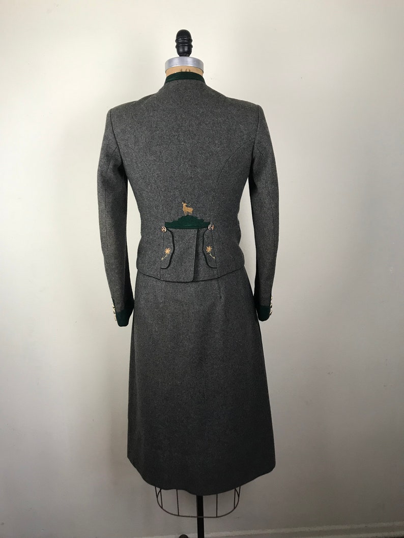 Vintage 1930s 30s 1940s 40s Austrian Embroidered Loden Suit Tyrolean ...