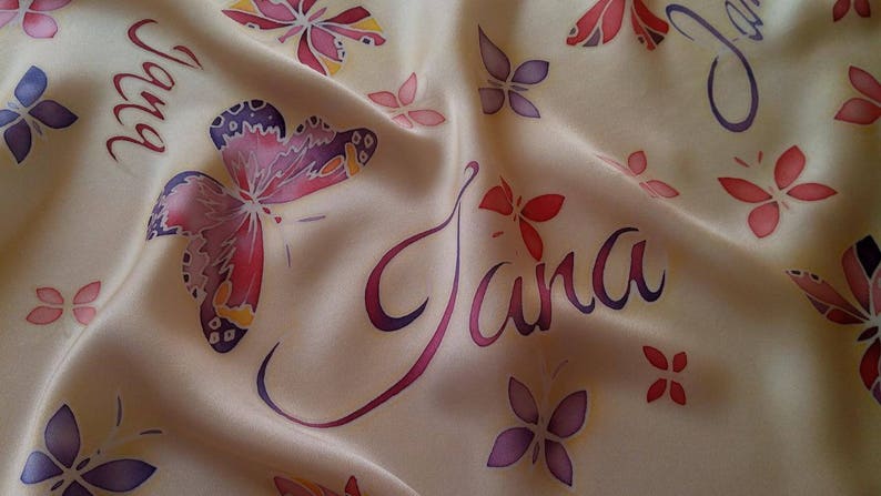 Personalized Silk Scarf for Women Silk Scarves Handpainted | Etsy