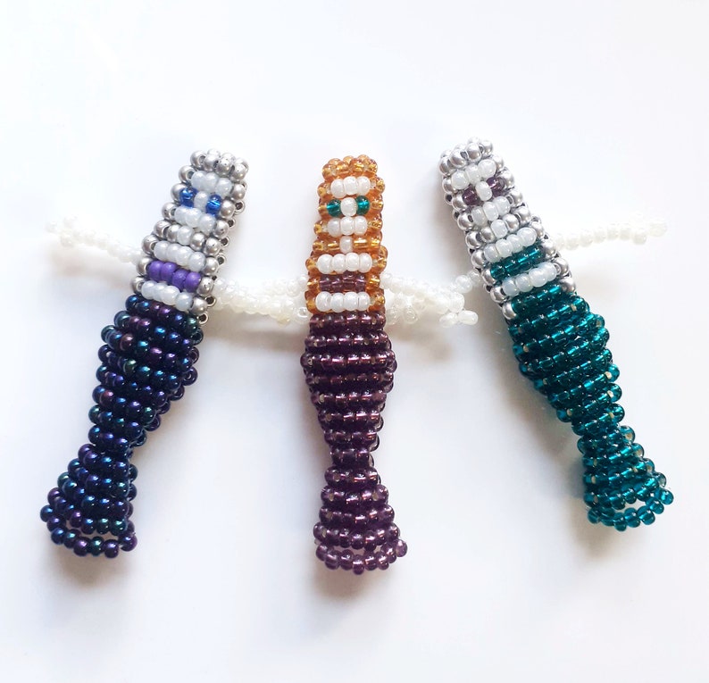 Trio of Beaded Mermaids! Seed Bead Fiddle Toys, Cute Beaded Mermaids ...
