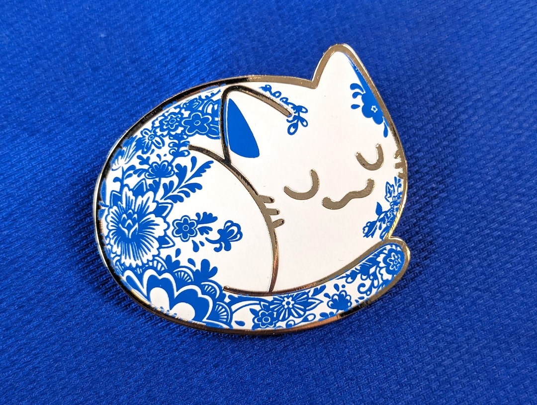 Porcelain Cat Pin (hard Enamel) - Etsy