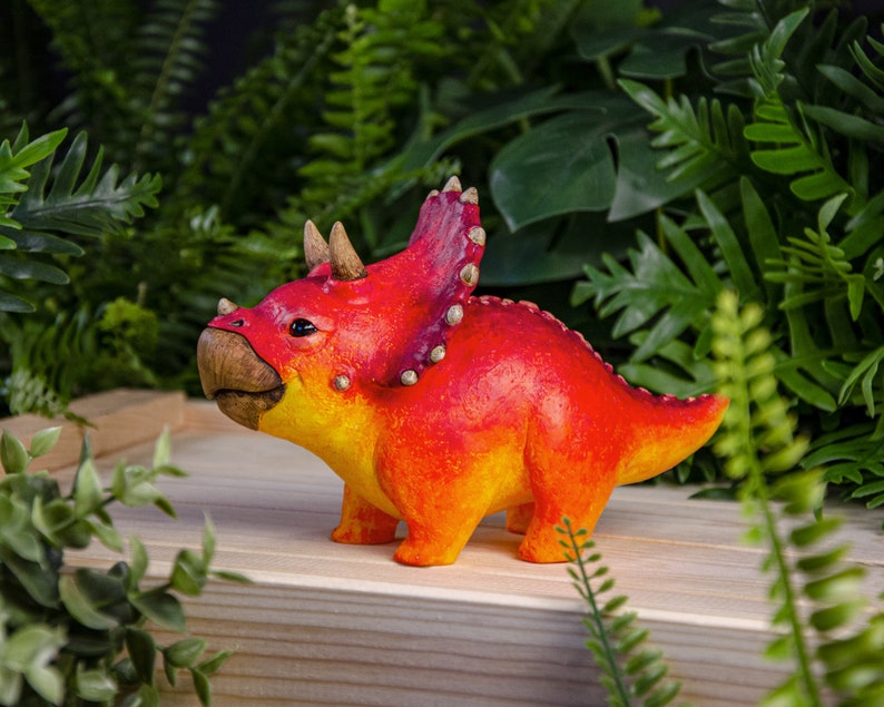 Cute Chonky Dinosaur Figure - Triceratops - Etsy