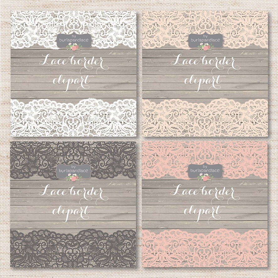 Grey Lace Border Clip Art