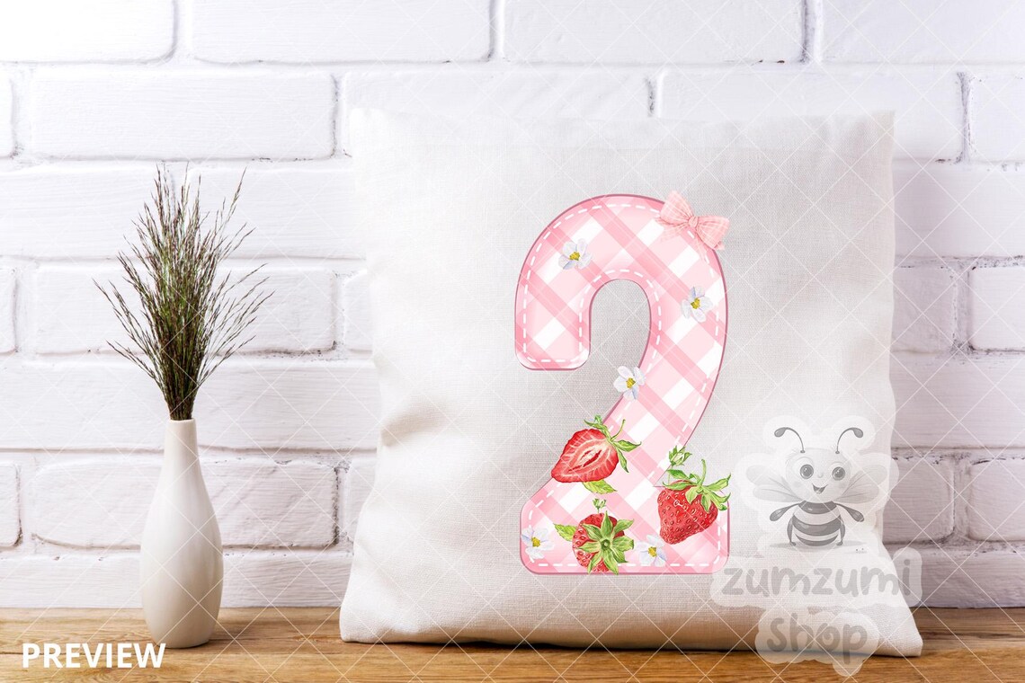 Strawberry Birthday Clipart PNG Berry Cute 1-0 Full Number Set Image ...