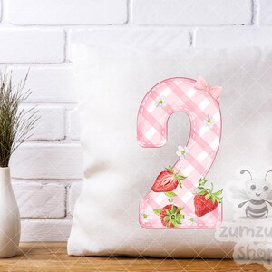 Strawberry Birthday Clipart PNG Berry Cute 1-0 Full Number Set Image ...