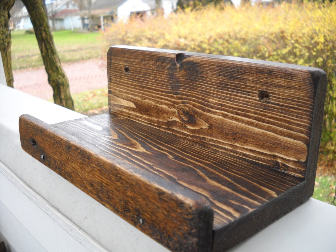 Rustic Wood Handmade Wall Floating Shelves Set of 3 ....lengths 16 ...