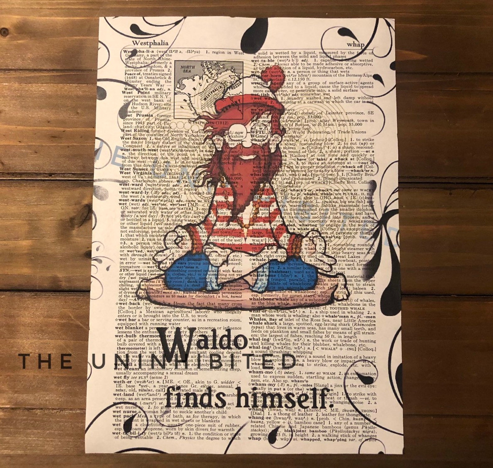Waldo Finds Himself-quote Dictionary Print Swirls-print on - Etsy