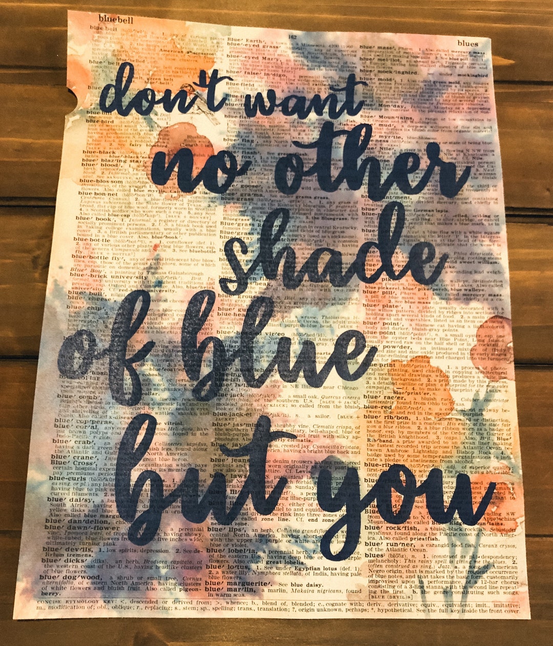 Dont Want No Other Shade of Blue but You-taylor Swift Quote Vintage ...