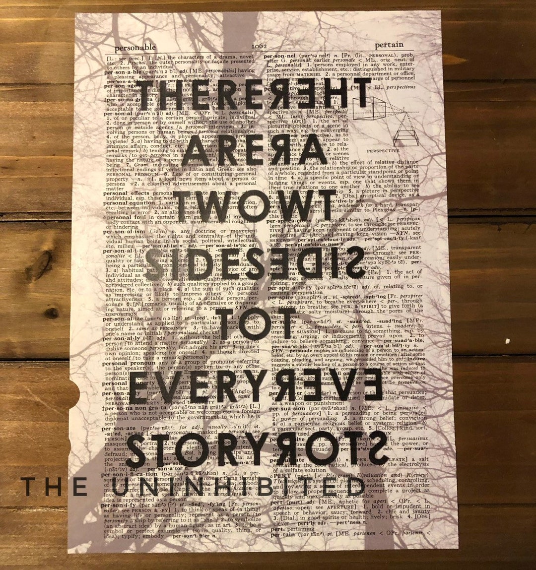 There Are Two Sides to Every Story Quote Vintage Dictionary Print- B&w ...