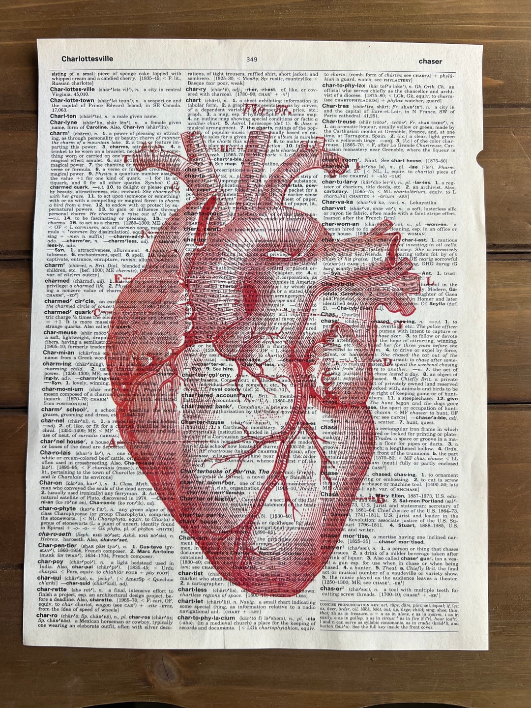 Anatomical Heart Print - Vintage Dictionary Print- Aorta- Heart ...