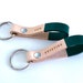 Custom Dark Green Leather Keychain: Personalized Monogram Gift - Etsy