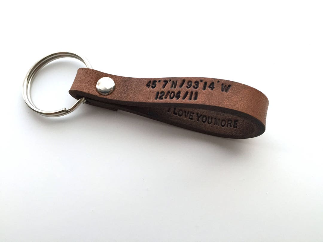 Custom Leather Keychain Personalized Leather Key Ring - Etsy