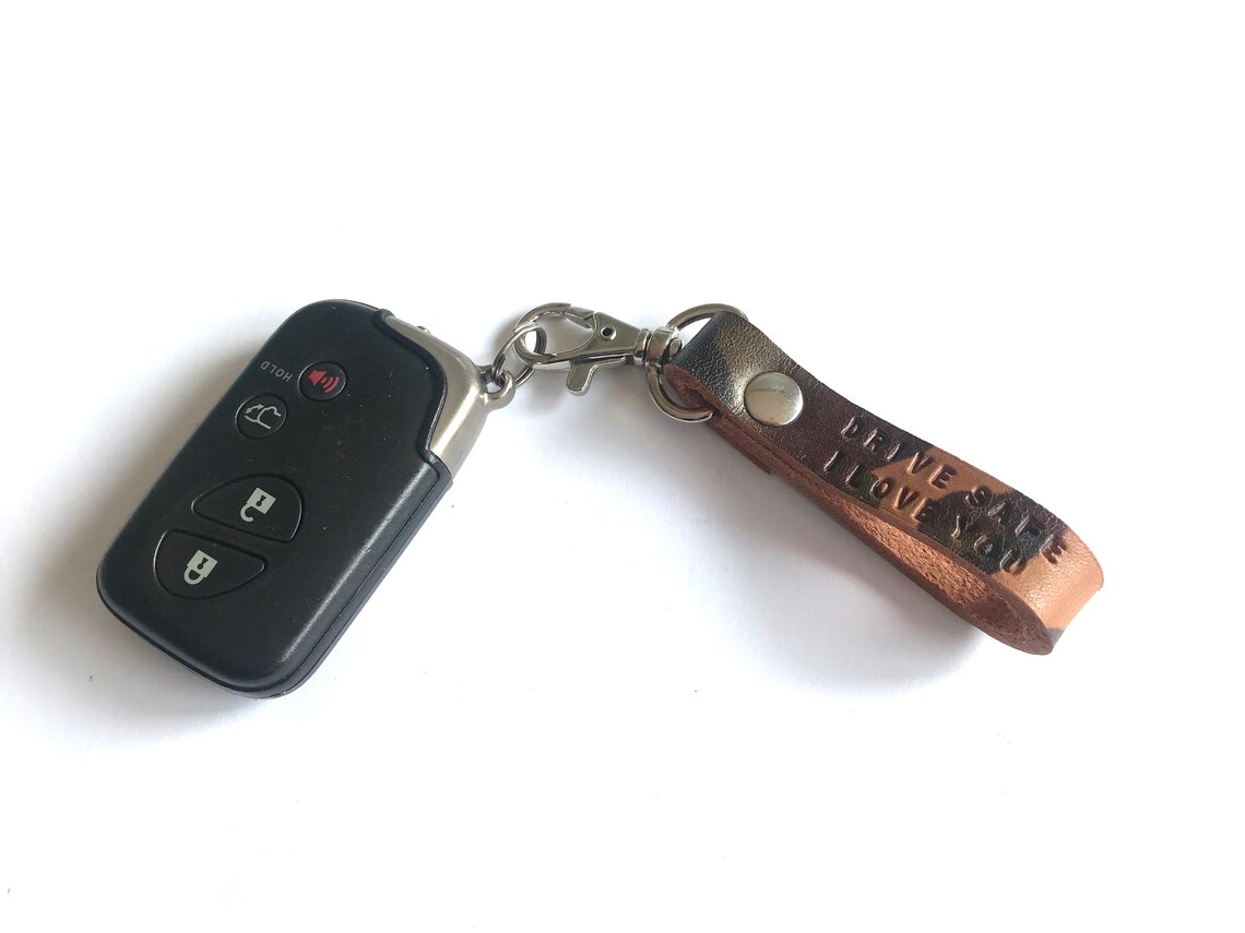 Mini Personalized Leather Keychain: Custom Coordinates, Date, Monogram ...