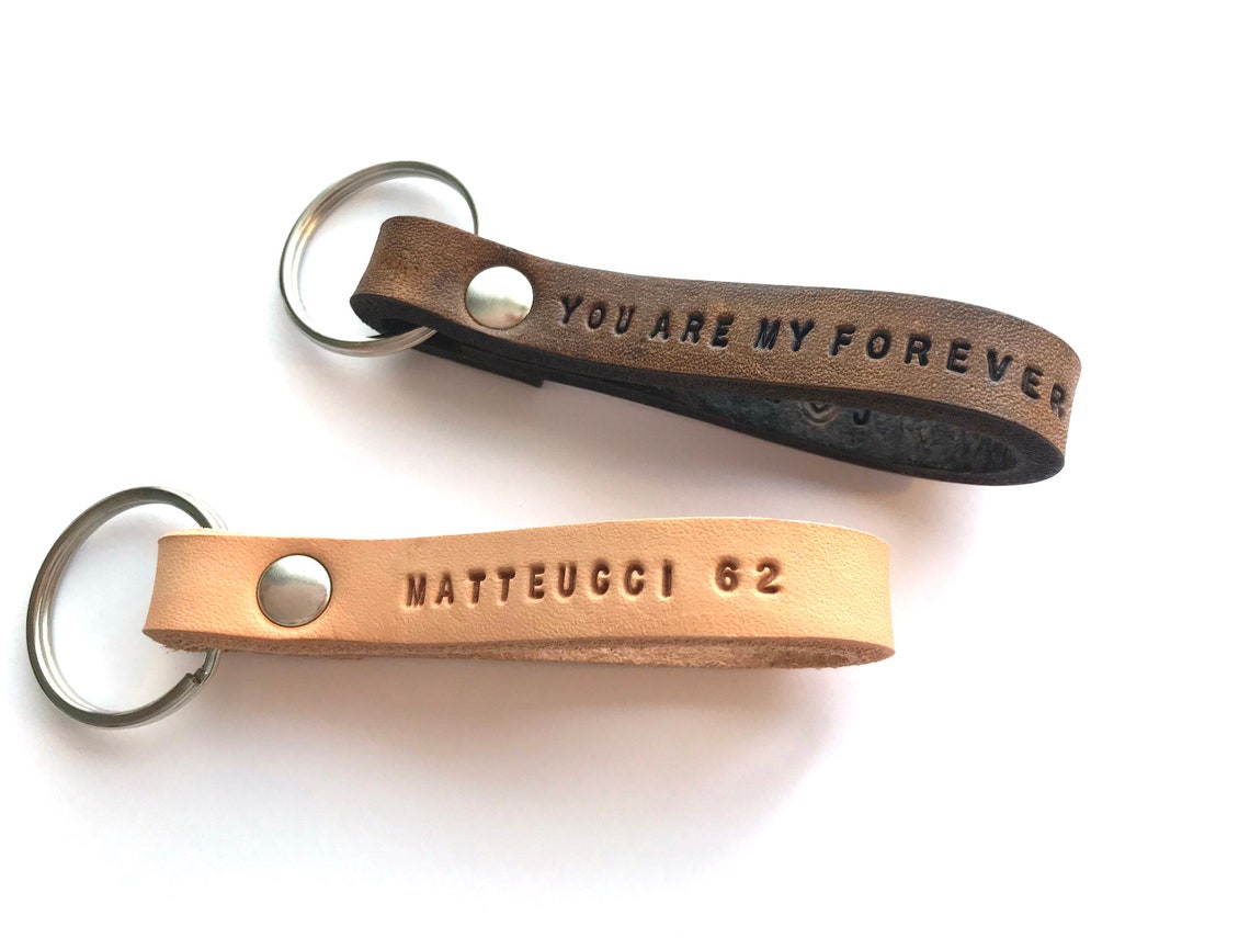 Custom Leather Keychain Personalized Leather Keychain | Etsy