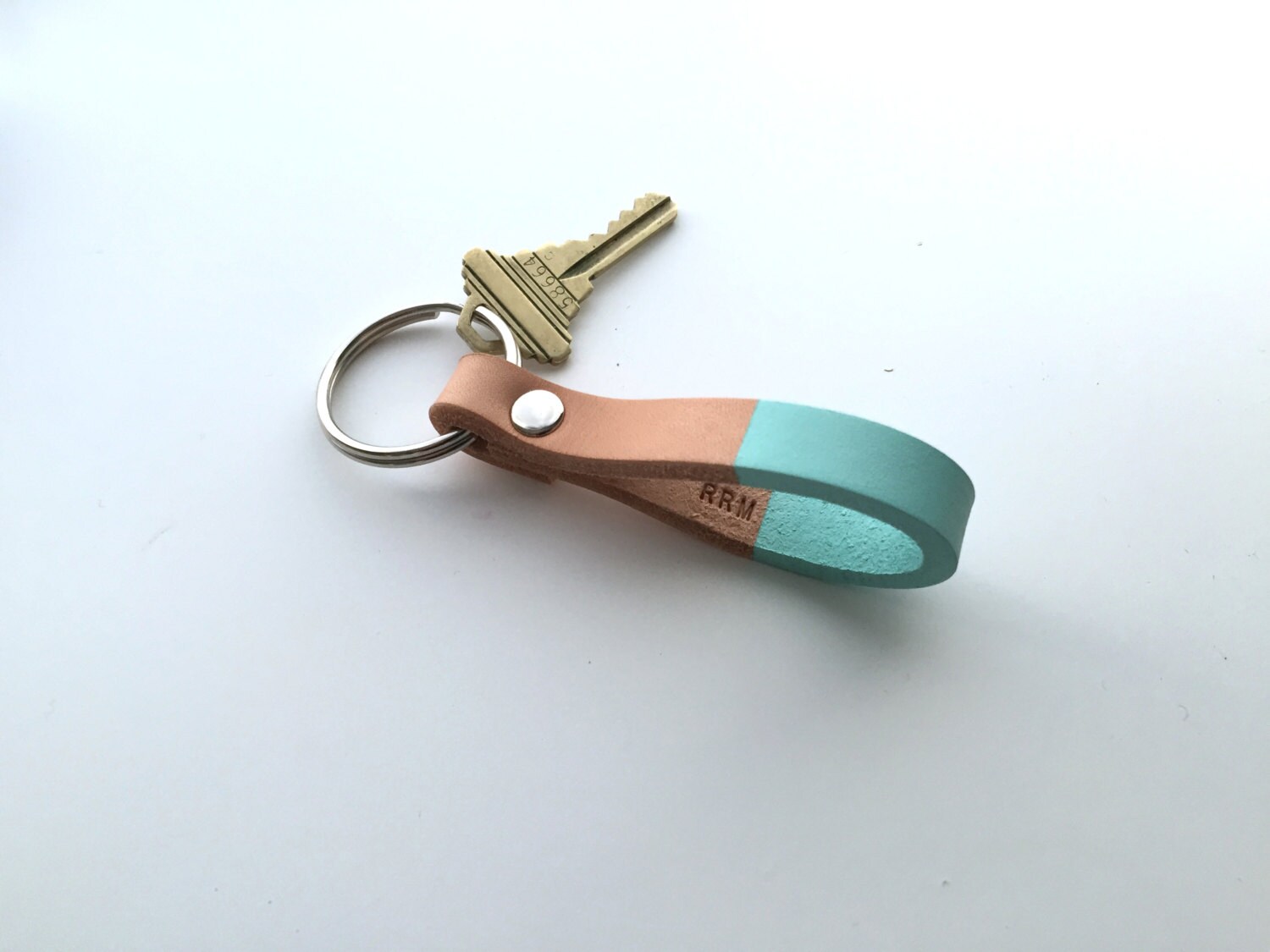 Custom Mint Leather Keychain Custom Leather Keychain - Etsy