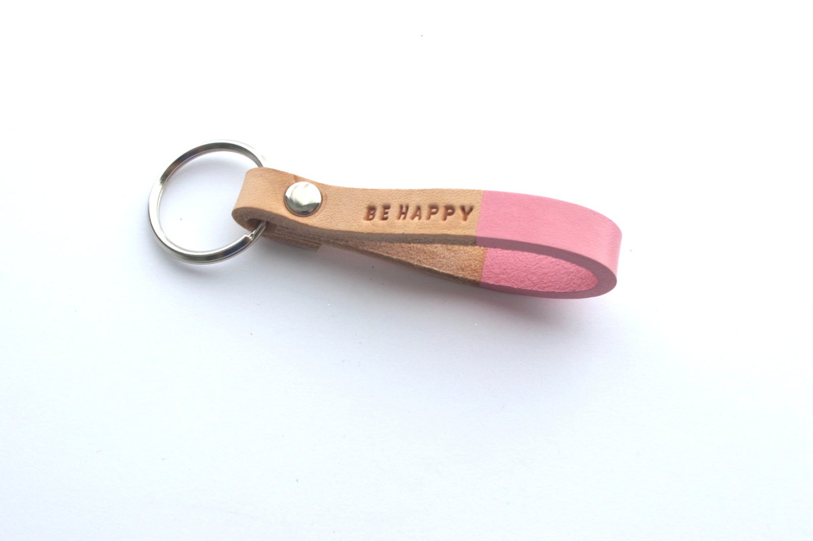 Custom Pink Leather Keychain Custom Keychain Personalized | Etsy