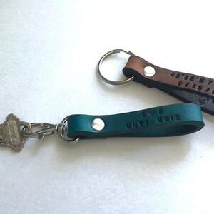 Custom Color Leather Keychain, Personalized Leather Keychain ...