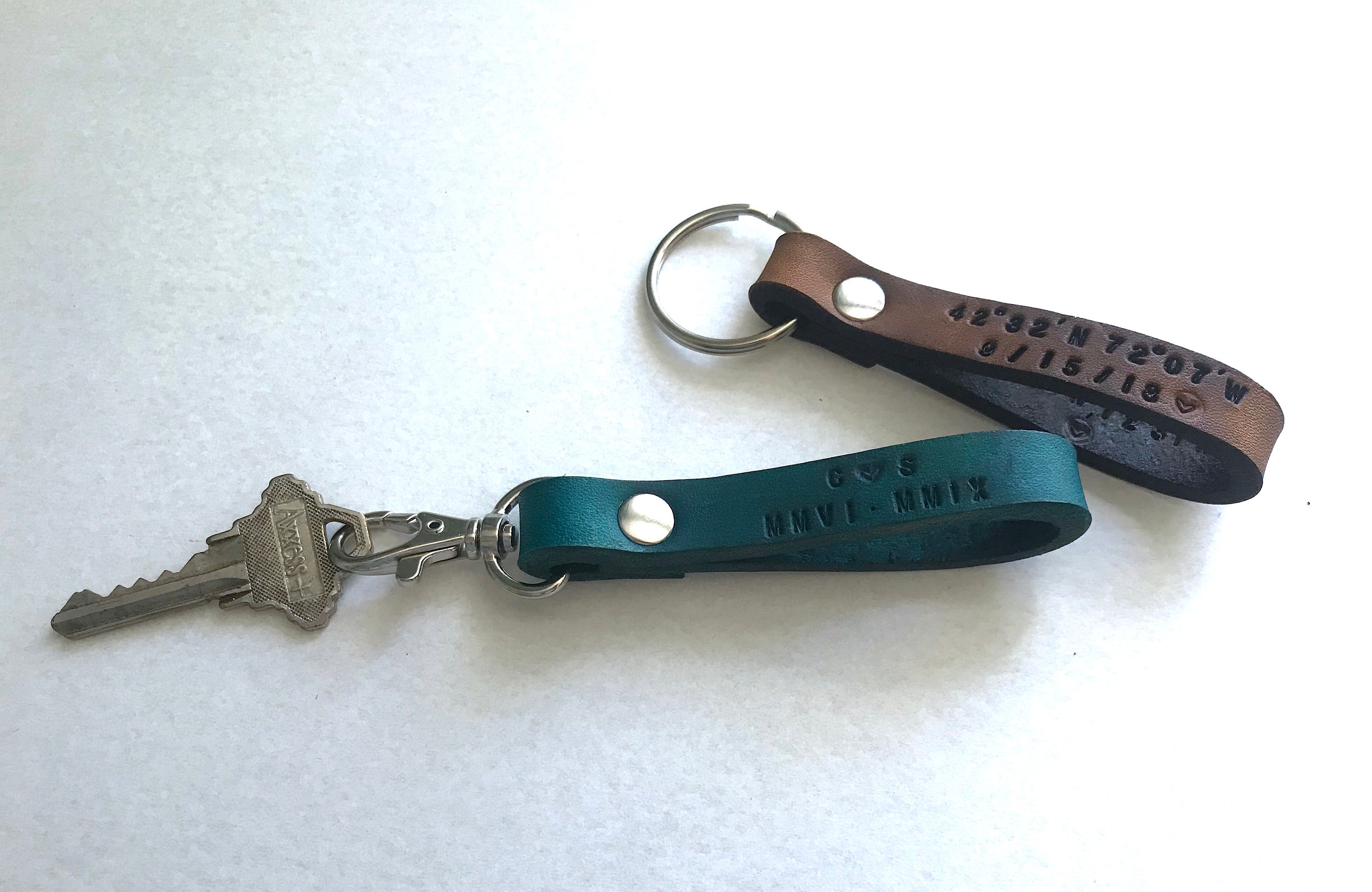 Custom Color Leather Keychain Personalized Leather Keychain | Etsy