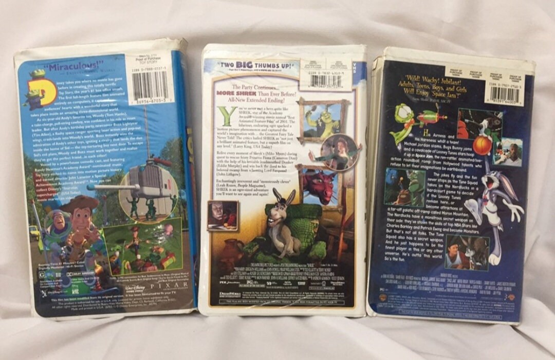 VHS Toy Story, Shrek, Space Jam - Etsy