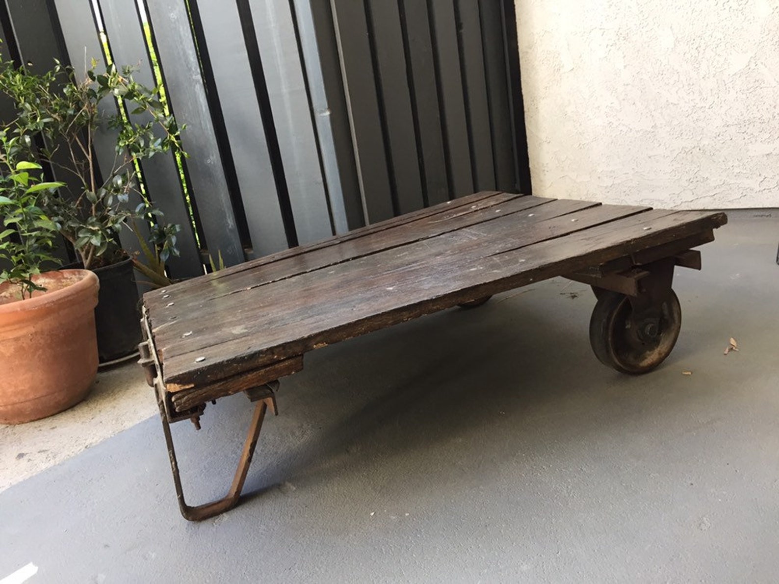Rail Cart Coffee Table - Etsy