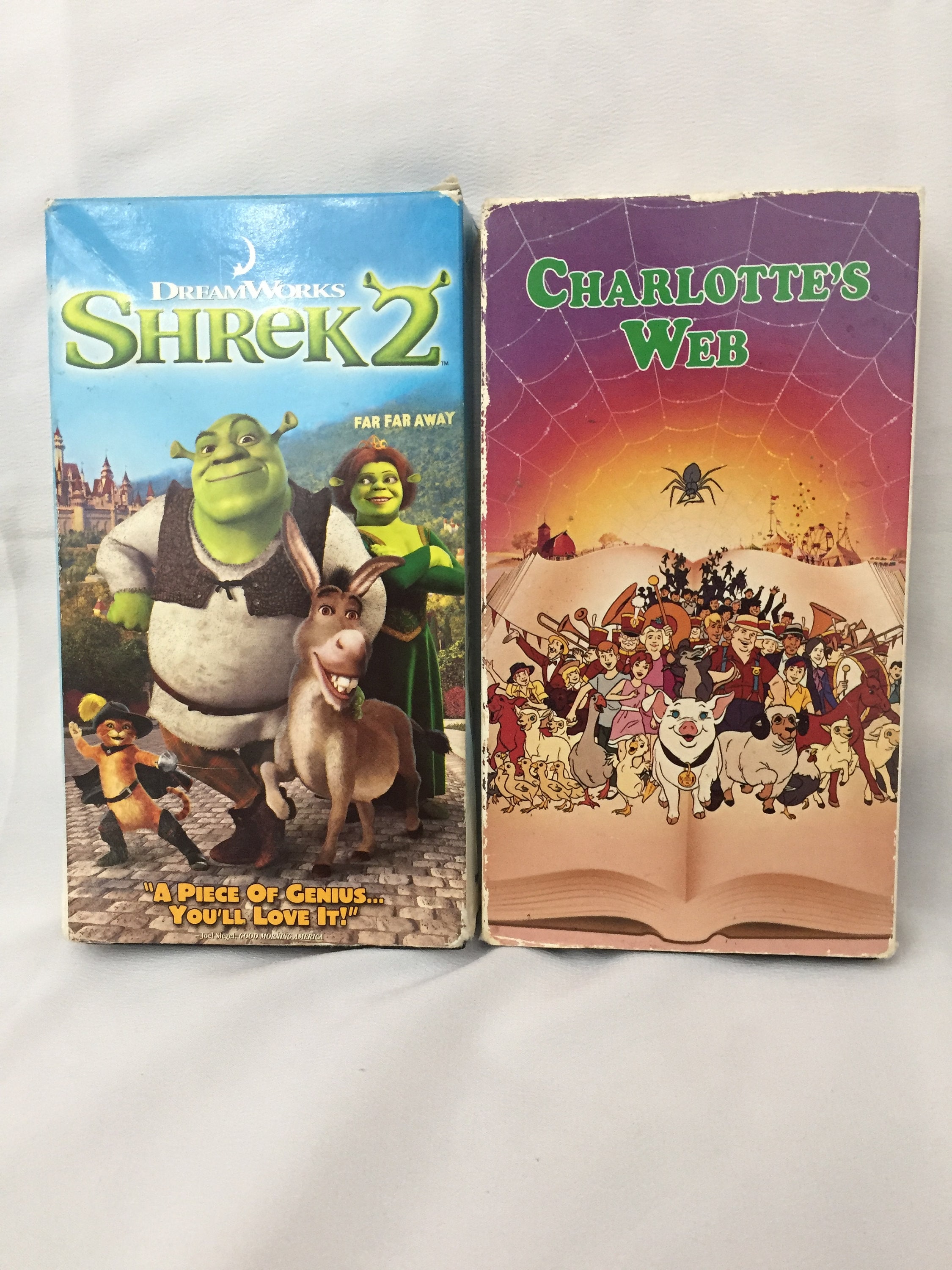 VHS Shrek Part Two, and Charlotte‘s Web Childrens Story - Etsy