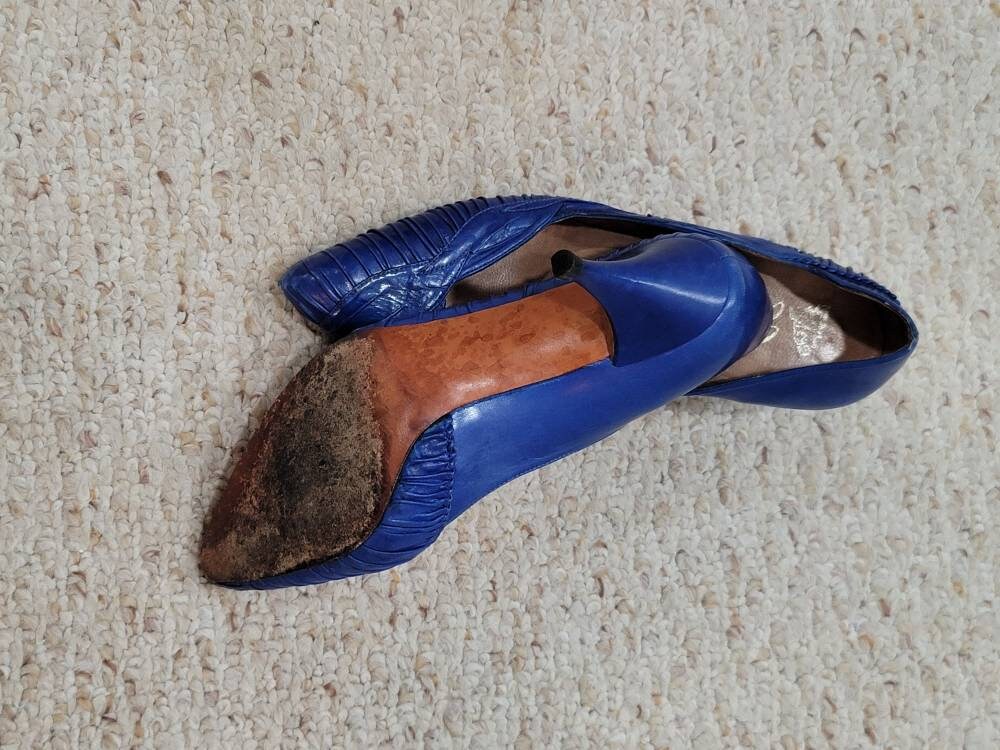80s Electric Blue Pumps - Etsy