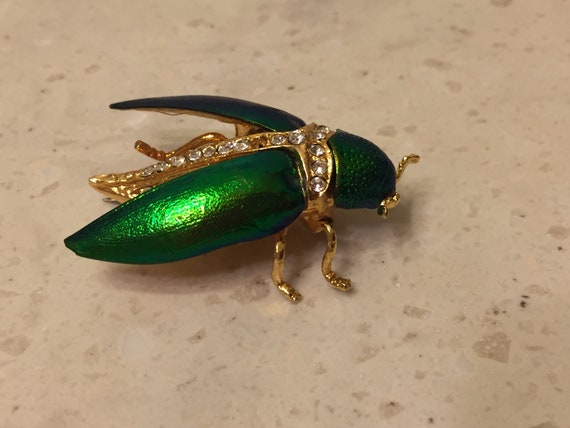 Vintage Beetle Pin - Gem