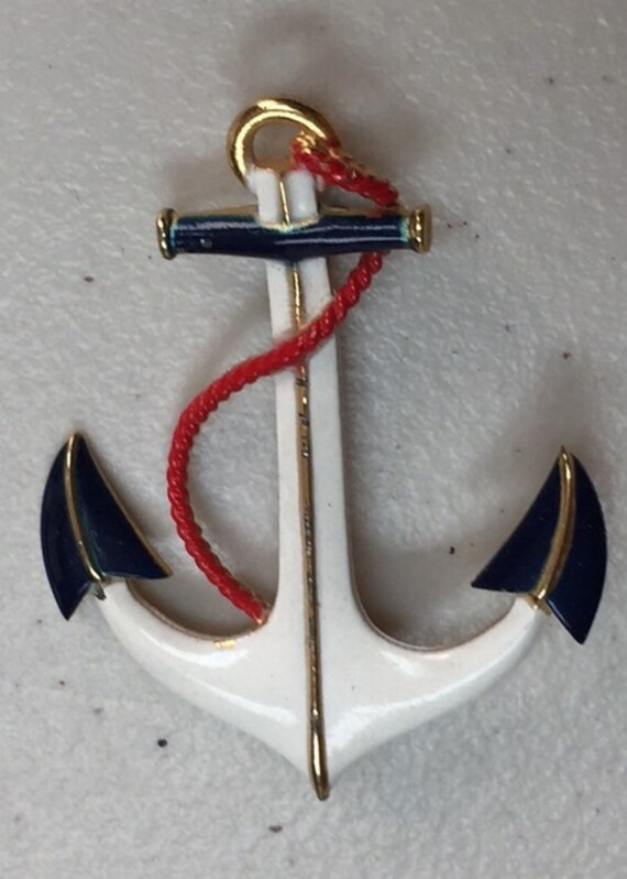 vintage pin anchor - Gem