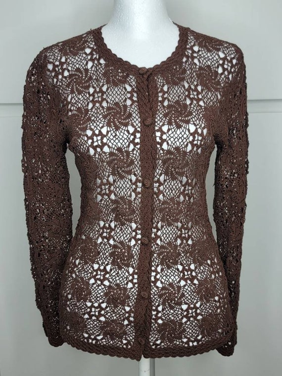 Brown Crochet Sweater - Gem