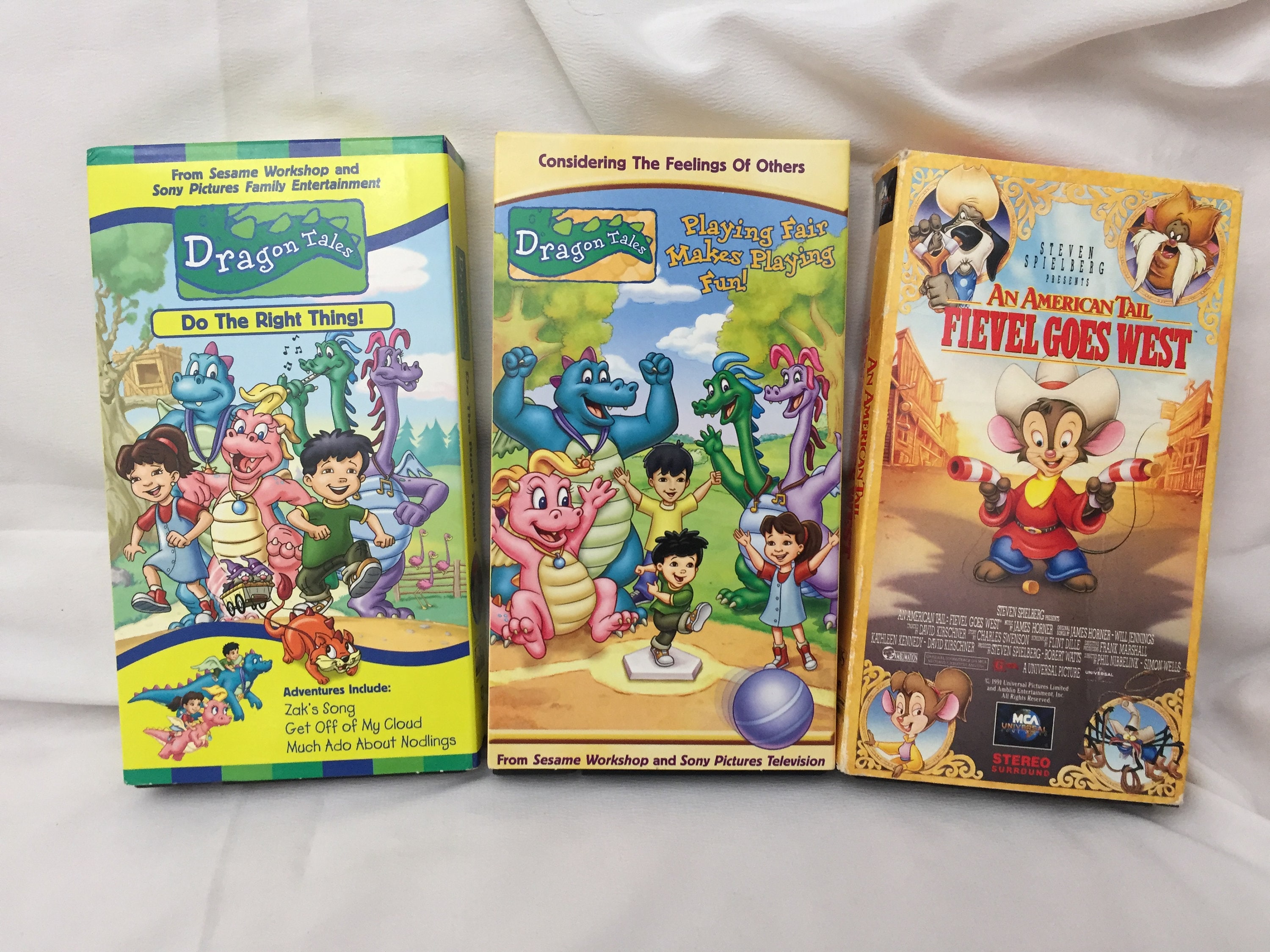 VHS Dragon Tales and Fievel Goes West - Etsy