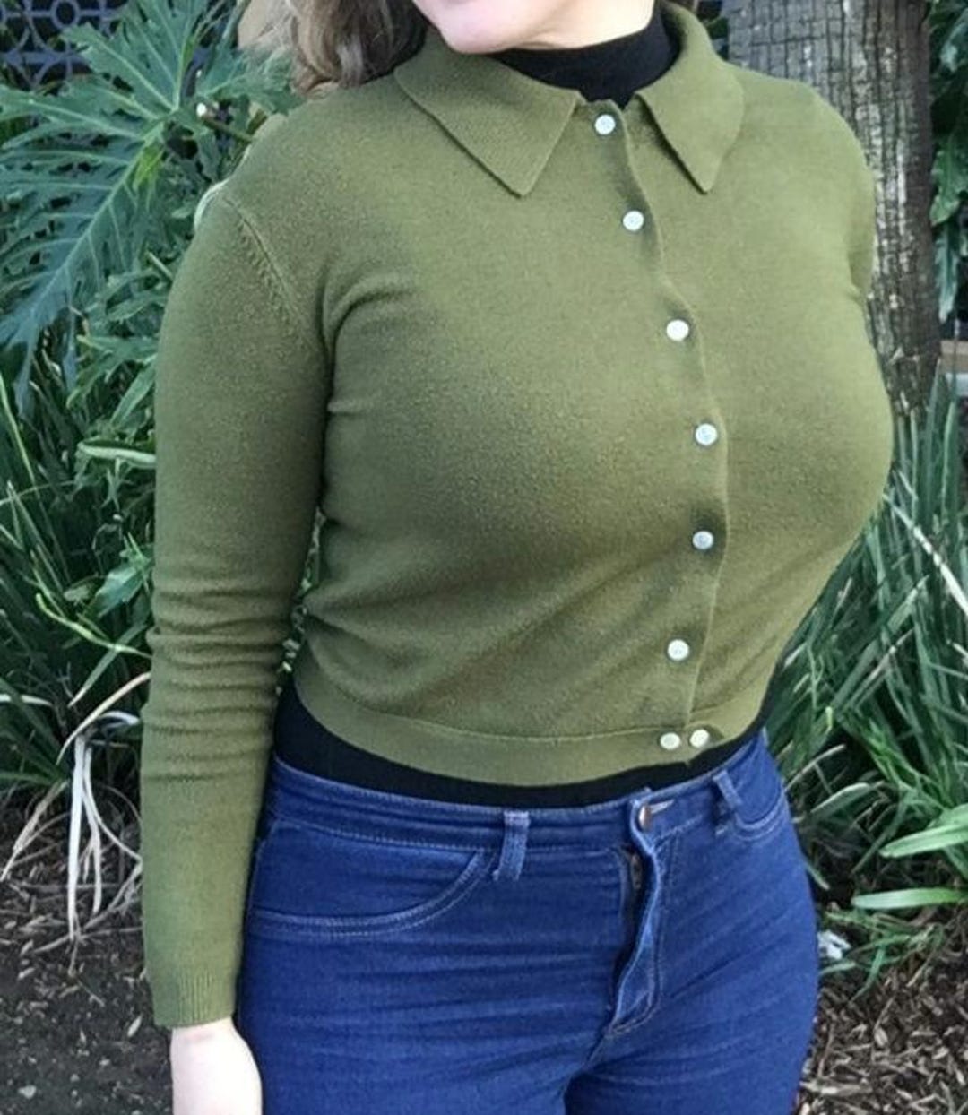 Vintage Army Green Sweater - Etsy