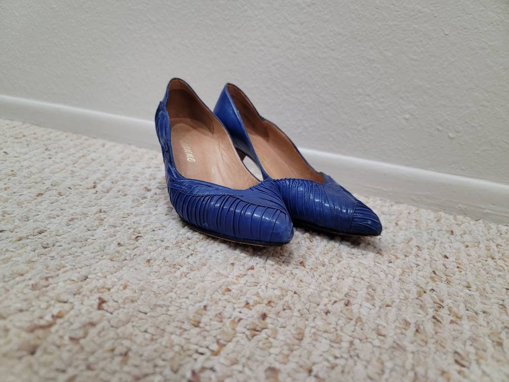 80s Electric Blue Pumps - Etsy