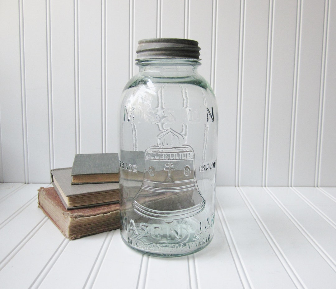 Vintage Mission Mason Jar: Half Gallon Bell Jar, Farmhouse Decor - Etsy