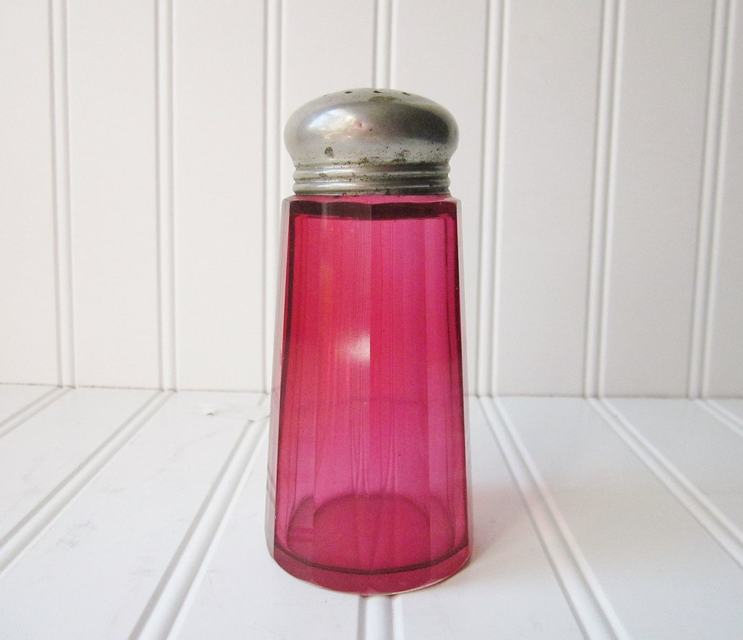 Vintage Cranberry Glass Shaker, Sugar Shaker or Muffineer - Etsy