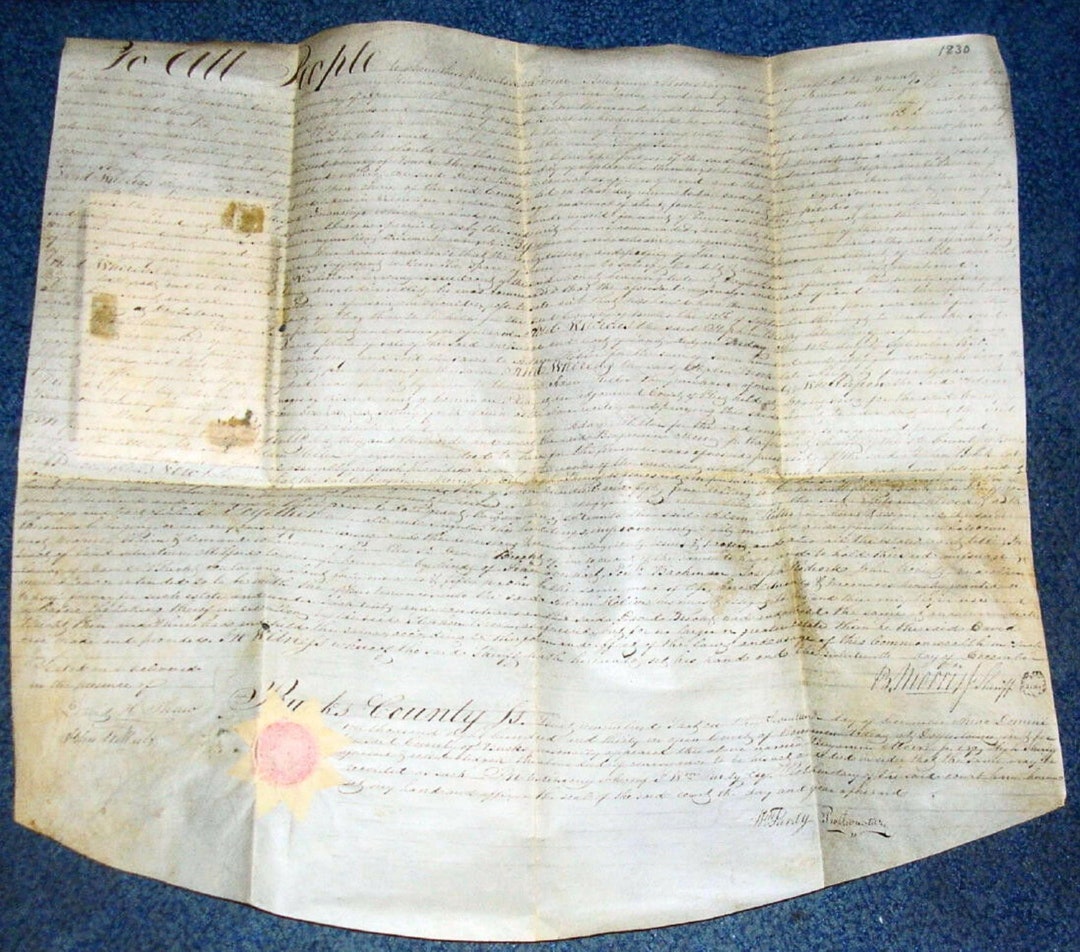 1829 INDENTURE Benjamin Morris to Adam Heller, Milford Twp. Penna ...