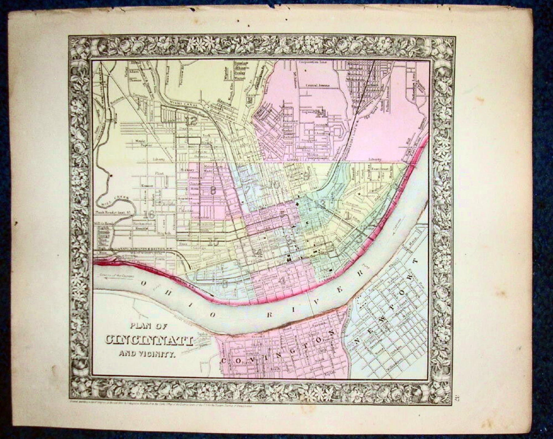Original 1860 Mitchell Map Plan of the CITY OF CINCINNATI - Etsy