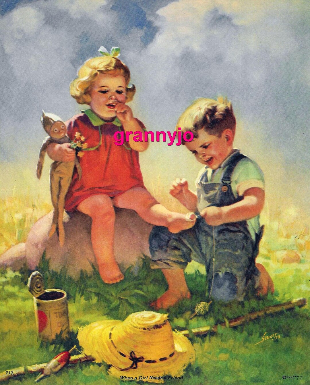 Original 1939 Calendar Lithograph by Edmond Smart, When A Girl Needs A ...