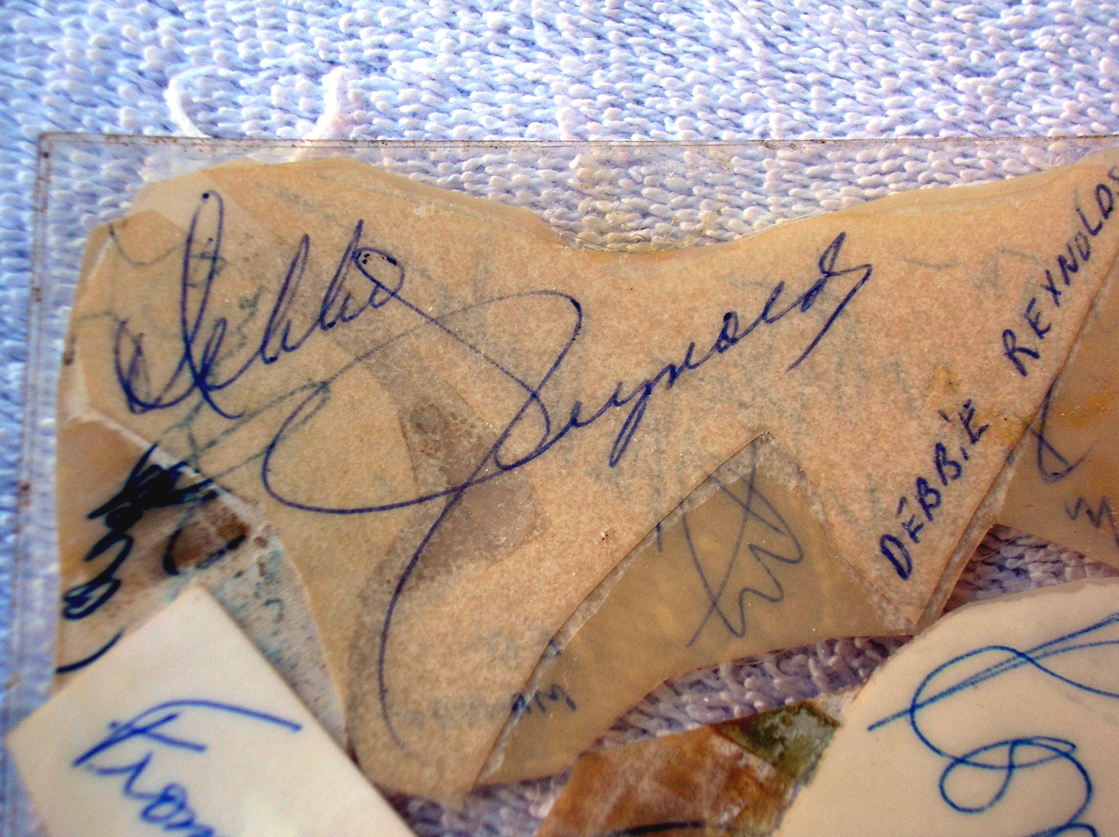 1950's Hand Signed Autograph Collage, Debbie Reynolds, Ed Mc Mahon ...