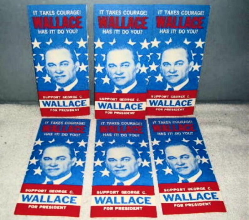 6 Original 1968 GEORGE WALLACE for President Campaign Brochure, Unused ...