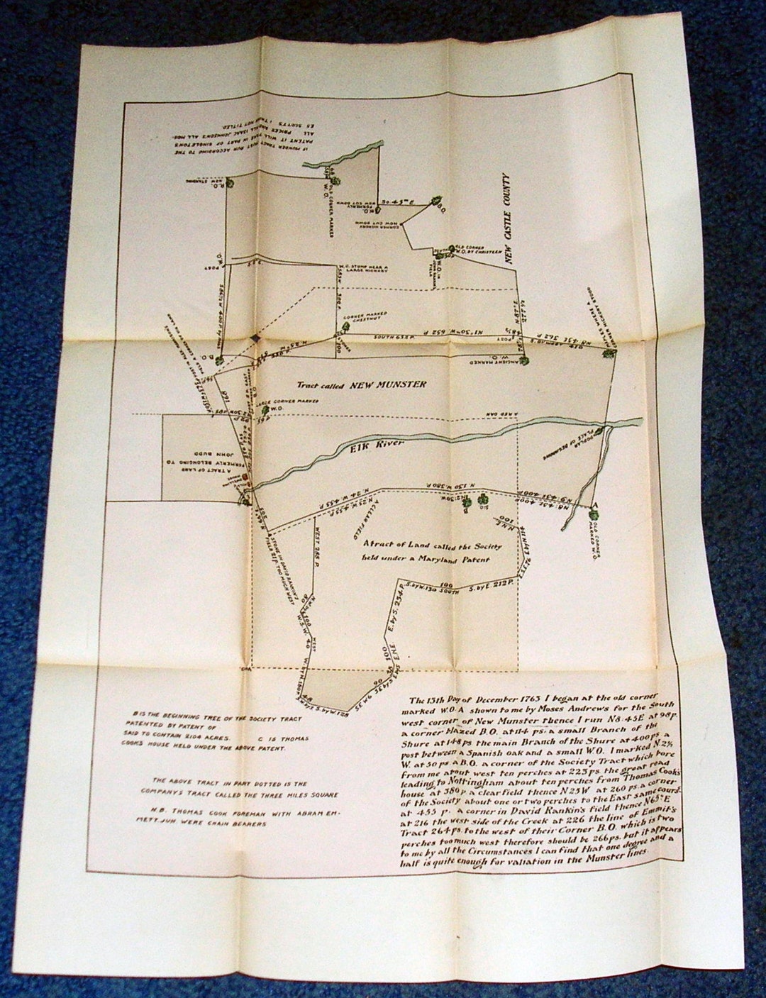 1763 MAP of New Munster Pennsylvania. 19th Century Reprint #24 - Etsy