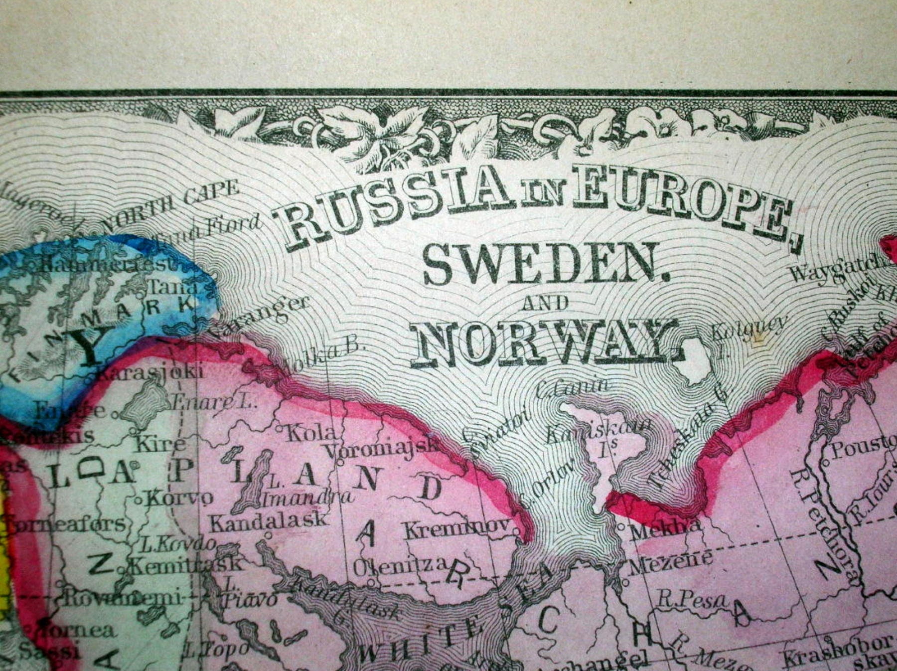 Origial 1860 Mitchell Map of Russia, Sweden ,norway ,holland, Denmark 12.5 X 15.25 - Etsy