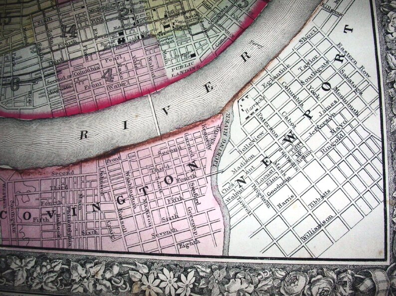 Original 1860 Mitchell Map Plan of the CITY OF CINCINNATI - Etsy